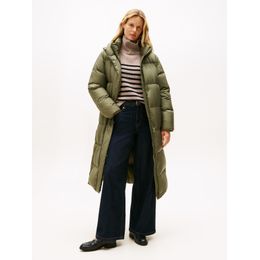 Daunenmantel Tommy Hilfiger "MODERN DOWN REG MAXI COAT", Damen, Gr. M (38), grün (utility olive), Steppware, Obermaterial: 100% Polyester. Füllung: 90% Daunen, 10% Federn, unifarben, kniebedeckend, Mäntel, mit wärmenden Daunen gefüttert