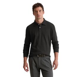 Marc O'Polo Langarm-Poloshirt MARC O'POLO, Herren, Gr. L, schwarz, Jersey, Obermaterial: 100% Baumwolle, regular fit, Shirts