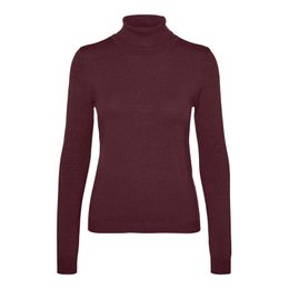 Véro Moda VERO MODA Damen Rollkragenpullover "VMHAPPINESS LS ROLLNK PULLOVE GA BOO REP"winetasting, Gr. XS, unifarben, Feinstrick, Obermaterial: 50% Viskose,