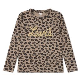 Langarmshirt LEVI'S KIDS "LVG APPLIQUE LS TOP", Mädchen, Gr. 16 (164), amphora, Jersey, Obermaterial: 60% Baumwolle, 40% Polyester, animal-print, normal, Rundhals, Shirts, mit Glitzereffekt, for Girls