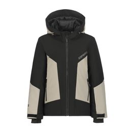 Skijacke Icepeak "Icepeak LANGDON JR", Kinder, Gr. 152, basic schwarz, Softshell, Obermaterial: 100% Polyester. Futter: 100% Polyester. Wattierung: 100% Polyester, gerade hüftbedeckend, verstellbar abgerundeter Saum mit Windstopper,mit verstellbarem Klettverschluss, Jacken, mit dezenten Logoschriftzügen