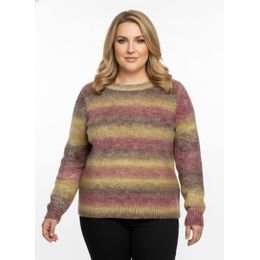 sheego Gro&szlig;e Gr&ouml;&szlig;en Strickpullover mit Farbverlauf, kirsche-taupe-gemustert, Gr&ouml;&szlig;e 44 - Damen