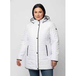 sheego Große Größen Steppjacke mit streckender Längs-Steppung seitlich, weiß-grau, Größe 48 - Damen
