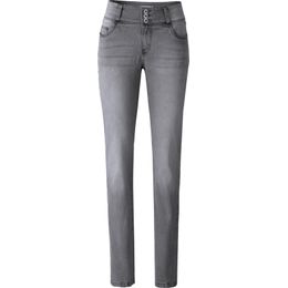 CR&Eacute;ATION L Damen 5-Pocket-Jeans mit hohem Bund stone-grey-denim Gr&ouml;&szlig;e 19