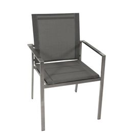 Pharao24.de Balkonstuhl Stapelstuhl mit Gestell aus Metall aus Webstoff (4er Set)