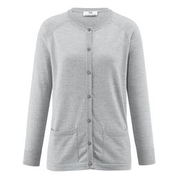 Peter Hahn - Strickjacke aus 100%Schurwolle Pure Tasmanian Wool, grau, Gr. 38 / S - Schurwolle