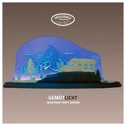 Weigla LED Dekolicht "Matterhorn, Holz & Acrylglas, BLAU-GRAU-WEIẞ, Made in Germany", blau, H: 21cm, 1 Stk., Leuchten, Erzgebirge garantiert, Dekolampe f&uuml;r Innen, Dekoleuchte