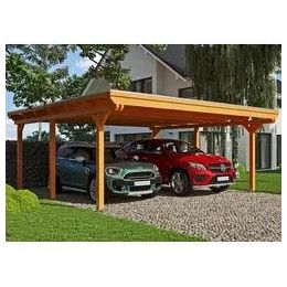 Skan Holz Doppelcarport SKANHOLZ "Emsland", braun (hellbraun), B/H/T: 223cm x, Carports