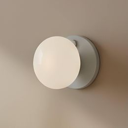 Aldex Wandleuchte Flo, grau, Ø 19 cm, Glas