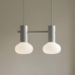 Aldex Hängeleuchte Flo, grau, 2-flammig, Glas