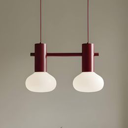 Aldex Hängeleuchte Flo, rot, 2-flammig, Glas