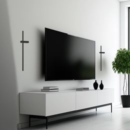 LED-Wandlampe Vision, Höhe 60 cm, Metall, schwarz, 3.000 K