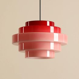 Aldex Hängeleuchte Filo, rot, Ø 28 cm, Glas