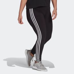 Leggings adidas Sportswear "ESSENTIALS 3STREIFEN TIGHT", Damen, Gr. 4X (56/58), N-Gr, schwarz-weiß (schwarz, weiß), Obermaterial: 93% Baumwolle, 7% Elasthan, clean, eng lang, Hosen