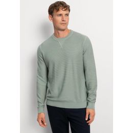 Rundhalspullover OLYMP "OLYMP Strick Casual", Herren, Gr. XXL, grün (hellgrün), Obermaterial: 100% Baumwolle, schmal, Rundhals, Pullover, mit modischem Strukturmuster
