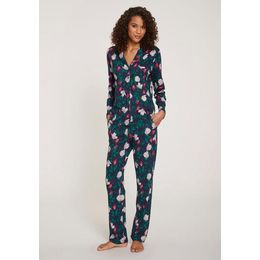 s.Oliver Pyjama blau Gr. 44/46 f&uuml;r Damen. Mit V-Ausschnitt. Bequem