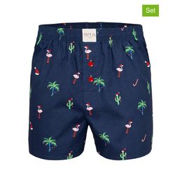 Phil & Co. Berlin 3er-Set: Boxershorts in Dunkelblau/ Grün/ Blau - 28% | Größe XL | Herren-waesche
