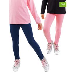 Denokids 2er-Set: Leggings in Schwarz/ Rosa - 63% | Größe 92 | Kinderhosen