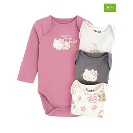 COOL CLUB 4er-Set: Bodys in Anthrazit/ Rosa/ Creme - 44% | Größe 92 | Baby-bodys