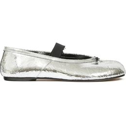 Maison Martin Margiela Maison Margiela Ballerinas - Tabi Ballerina Flat Elastic Band Broken Mirror/ela - Gr. 36,5 (EU) - in Silber - f&uuml;r Damen