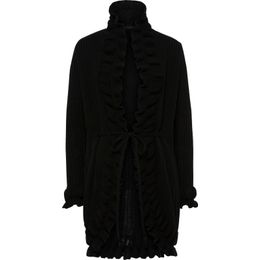 Heine Damen Strickjacke mit Volants schwarz Gr&ouml;&szlig;e 40