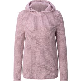 CR&Eacute;ATION L Damen Kapuzenpullover in Ripp-Optik mauve Gr&ouml;&szlig;e 40