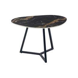 Riess Ambiente Design Couchtisch MARVELOUS 70cm schwarz gold sand AURORA ORO Keramik Metall Riess-Ambiente Sofatisch Wohnzimmertisch organisch Modern Retro