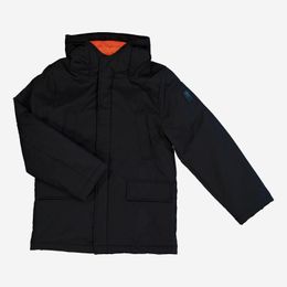 Refrigue Schwarz-orangefarbener Parka mit Kapuze