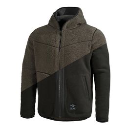 Ianos Sherpa 2-in-1 Fleecejacke wendbar RAL7013/schwarz, Größe XS