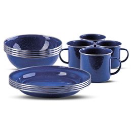 Mil-Tec Western Essgeschirr-Set Emaille 12-teilig blau