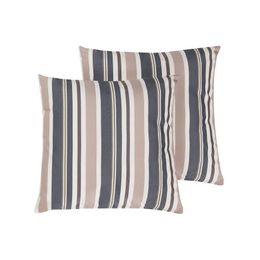 Beliani 2er-Set Gartenkissen KASTOS in Bunt/Braun/Blau | Gr.: onesize