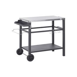 Beliani Gartenküche SPIAZZI in Schwarz/Silber - (W) 60 x (H) 83 x (L) 115 cm | Gr.: onesize