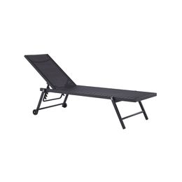 Beliani Gartenliege PORTOFINO in Schwarz - (W) 198 x (H) 32 x (L) 65 cm | Gr.: onesize