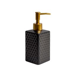 Intirilife Seifenspender Keramik mit Orientalischem Muster 290ml in Schwarz | Gr.: onesize