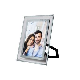 Intirilife Glas Bilderrahmen 15x10 cm Fotos und Bilder in Silber | Gr.: onesize