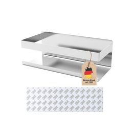 Intirilife Selbstklebendes Duschregal Duschablage Duschkorb 23 x 10 x 8 cm in Silber | Gr.: onesize