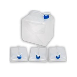 Intirilife 4x Faltbarer Wasserkanister aus Kunststoff 10 L - 22.3 x 25.2 cm in Transparent | Gr.: onesize
