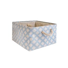 Intirilife Aufbewahrungskorb Box Organizer mit Henkel 41x31.5x21cm in Blau mit Muster | Gr.: onesize