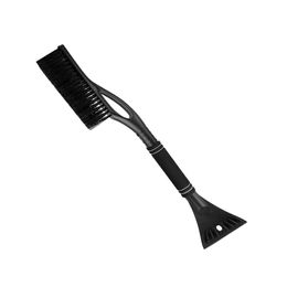 Intirilife Eiskratzer 2in1 Schneebürste ergonomischer rutschfester Softgriff in Schwarz | Gr.: onesize