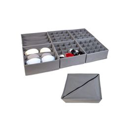 Intirilife Aufbewahrungsboxen Ordnungssystem 6-teilig f&uuml;r Schubladen Organizer in Grau | Gr.: onesize