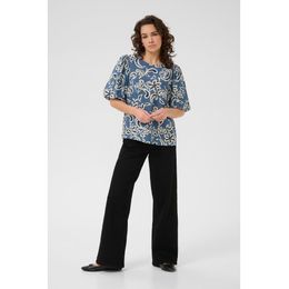 Kaffe Langarm-Bluse KAdahlia Tight fit in Bering Sea/White Paisley | Gr.: 36