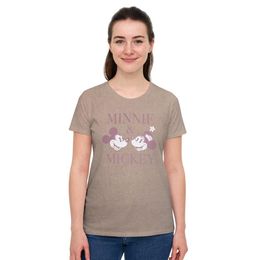 Disney Minnie Mouse T-Shirt Minnie & Mickey Oberteil Shirt Top in braun | Gr.: L