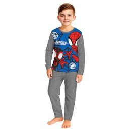 Marvel Spidey Schlafanzug Spiderman Pyjama Set Langarm Oberteil in grau | Gr.: 110/116