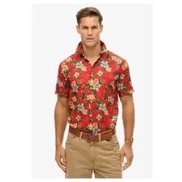 Superdry f&uuml;r Herren. M4010947A Hawaii-Hemd rot (XXL), L&auml;ssig, Modal, Kurzarm