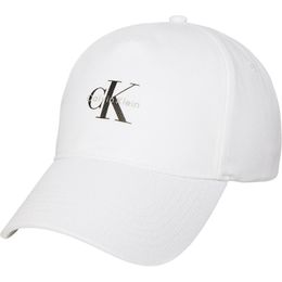 Calvin Klein Jeans Baseball Cap »MONOLOGO PRINTED BASEBALL CAP« Mit festem Schirm Bright White