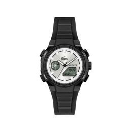 Lacoste Digitaluhr »LC33« Quarzuhr, Armbanduhr, Damenuhr, Herrenuhr, Silikonarmband, digital schwarz, silberfarben Lacoste Digitaluhr in Schwarz -...