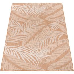 Paco Home Teppich »Illusion 326« rechteckig 4 mm Höhe Flachgewebe, Blätter Motiv, In- und Outdoor geeignet beige Obermaterial: 100% Polypropylen B...