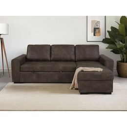 TRENDS BY HG Ecksofa »Poll L-Form, B: 245 cm« mit Bettfunktion & Bettkasten D422 Tobago 15 dark brown