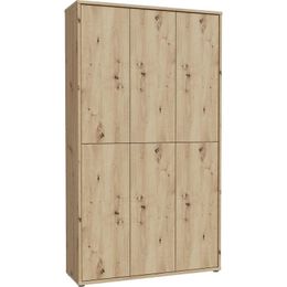 FORTE Schuhschrank &raquo;Alice Springs&laquo; B/H/T 109,2/191,9/34,9 cm, Stauraumschrank, Mehrzweckschrank, (B/H 109cm x 192cm), mit 16 B&ouml;den braun Spanplatte