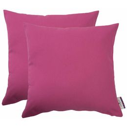 Tom Tailor HOME Dekokissen »Dove« unifarben, Kissenhüllen ohne Füllung, 2er Pack magenta + unifarben Obermaterial: 100% Baumwolle B/L: 48 cm x 48 cm